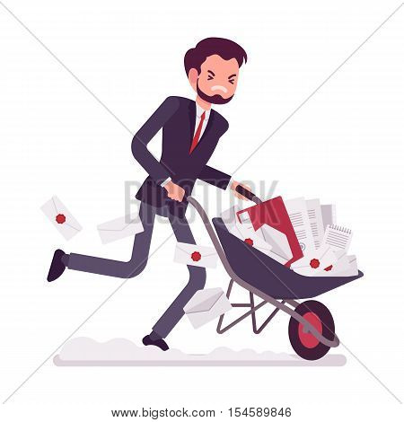 Businessman Pushing Vector & Photo (Free Trial) | Bigstock