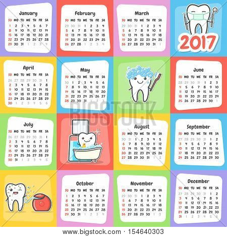 Wall Dental Calendar Vector & Photo (Free Trial) | Bigstock
