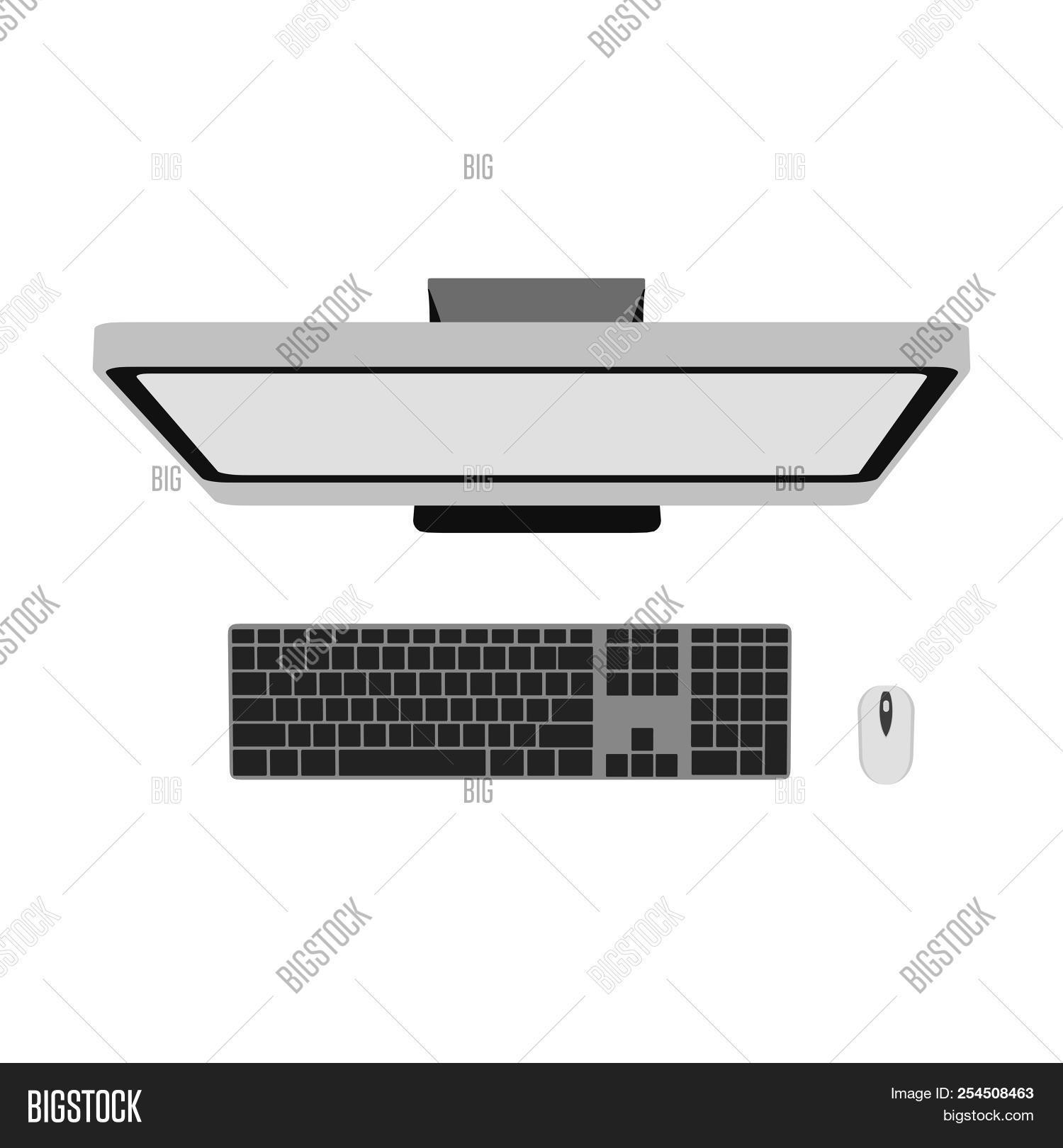 Computer Top View Vector & Photo (Free Trial) | Bigstock