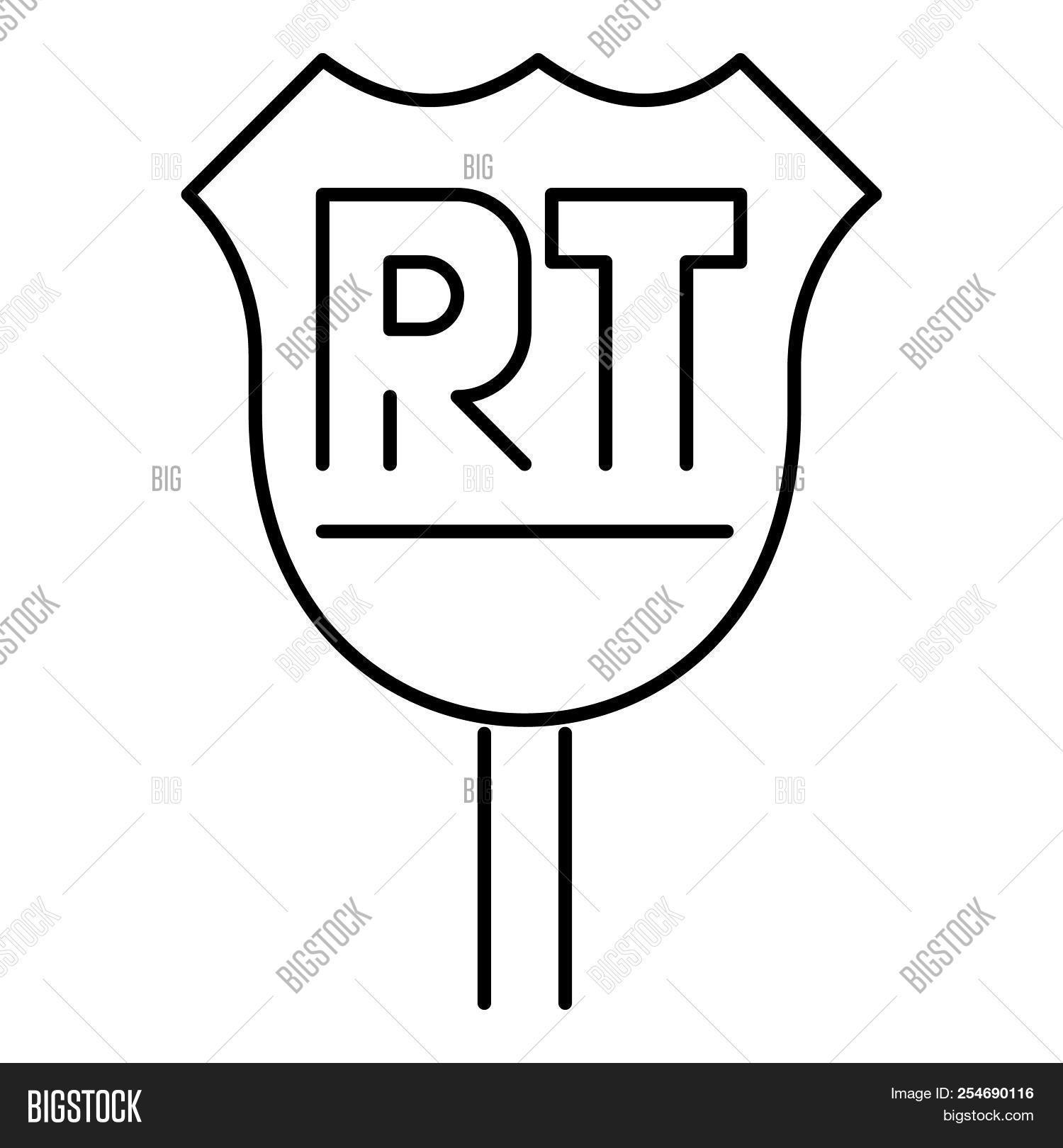 Rt Sign Icon. Outline Image & Photo (Free Trial) | Bigstock