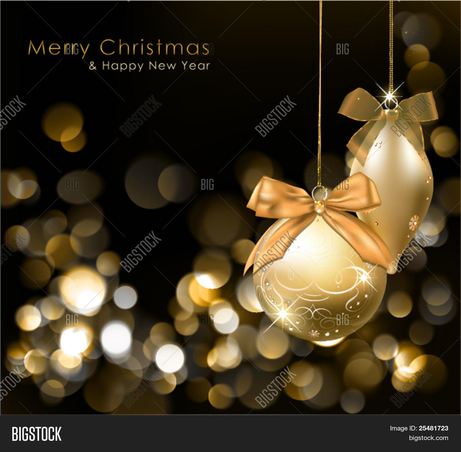 Golden Christmas Vector & Photo (Free Trial) | Bigstock