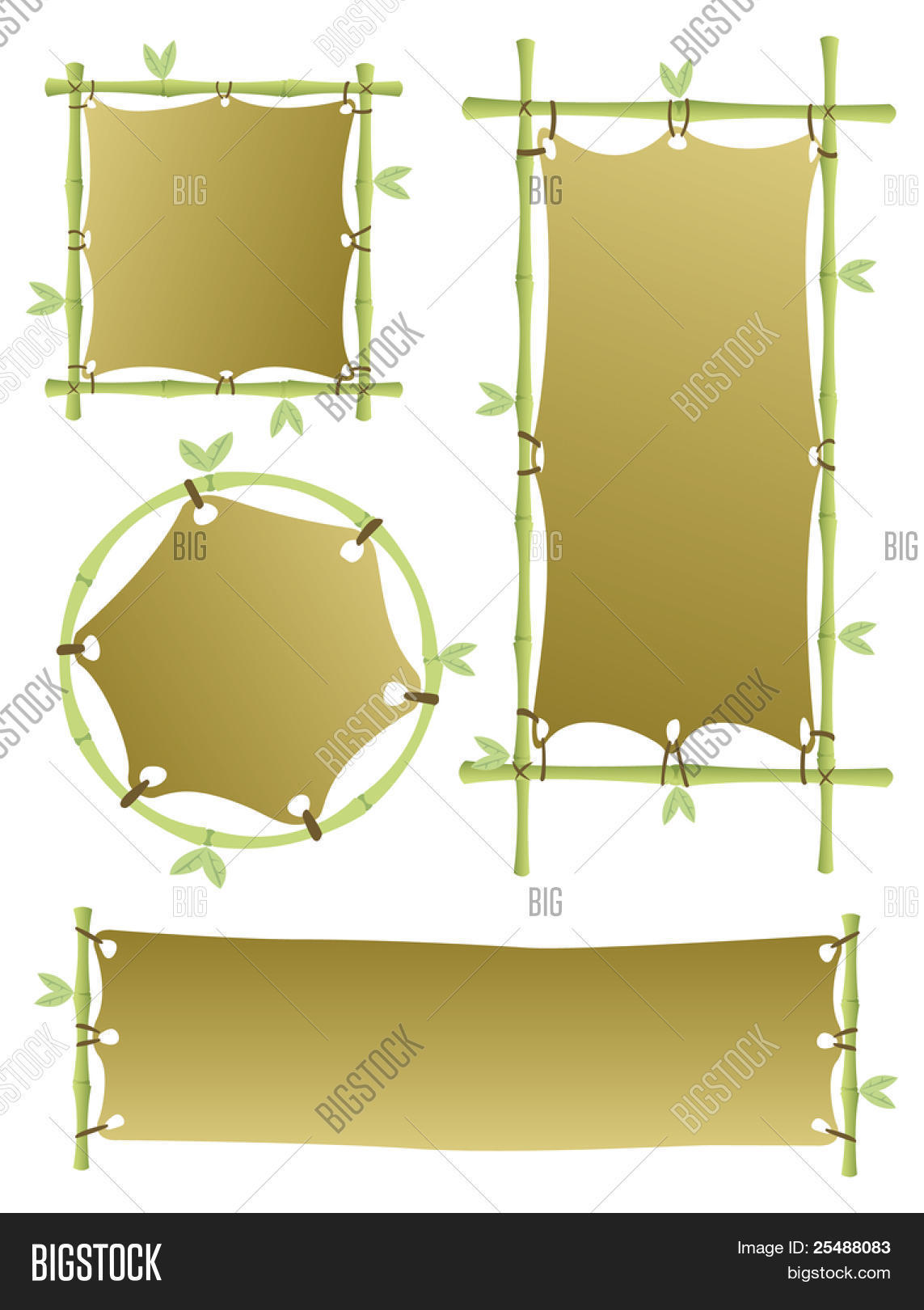 Four Bamboo Banners. Vector & Photo (Free Trial) | Bigstock