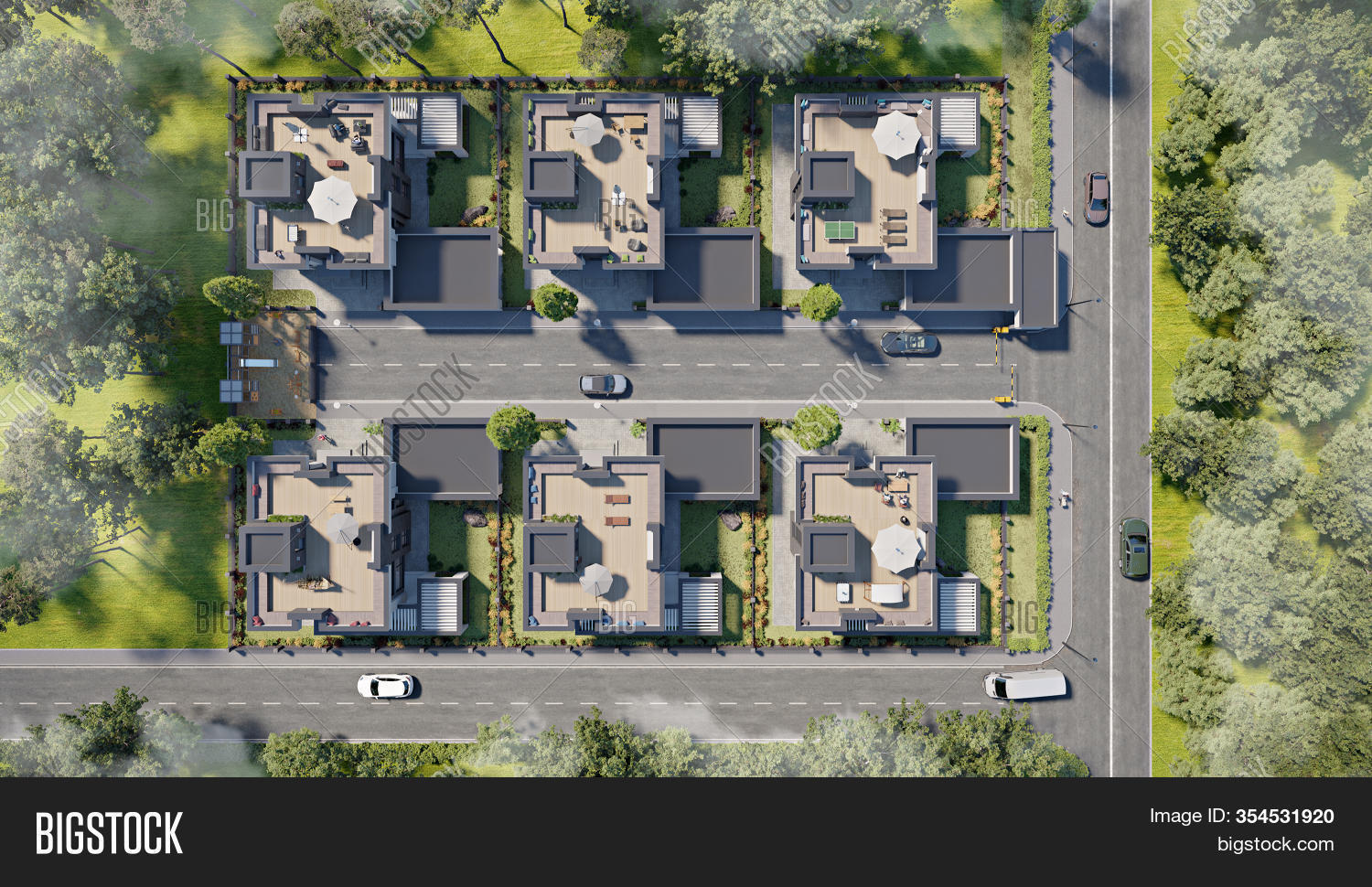 Aerial View Townhouse Image & Photo (Free Trial) | Bigstock