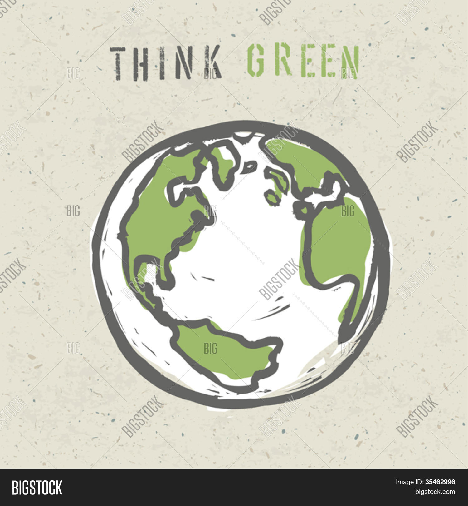 Think Green Poster Vector & Photo (Free Trial) | Bigstock