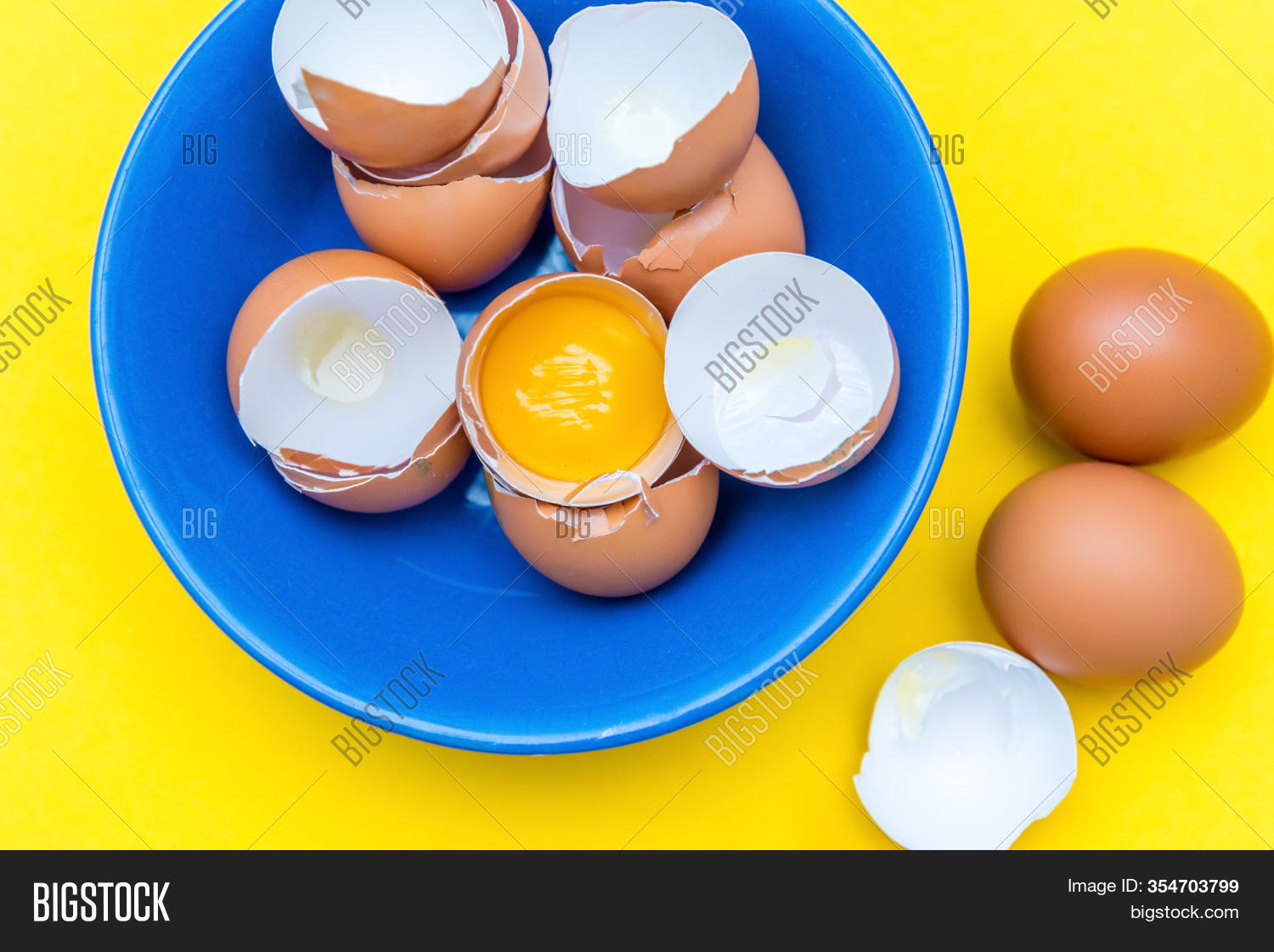 Raw Eggs, Yolk Shell Image & Photo (Free Trial) | Bigstock