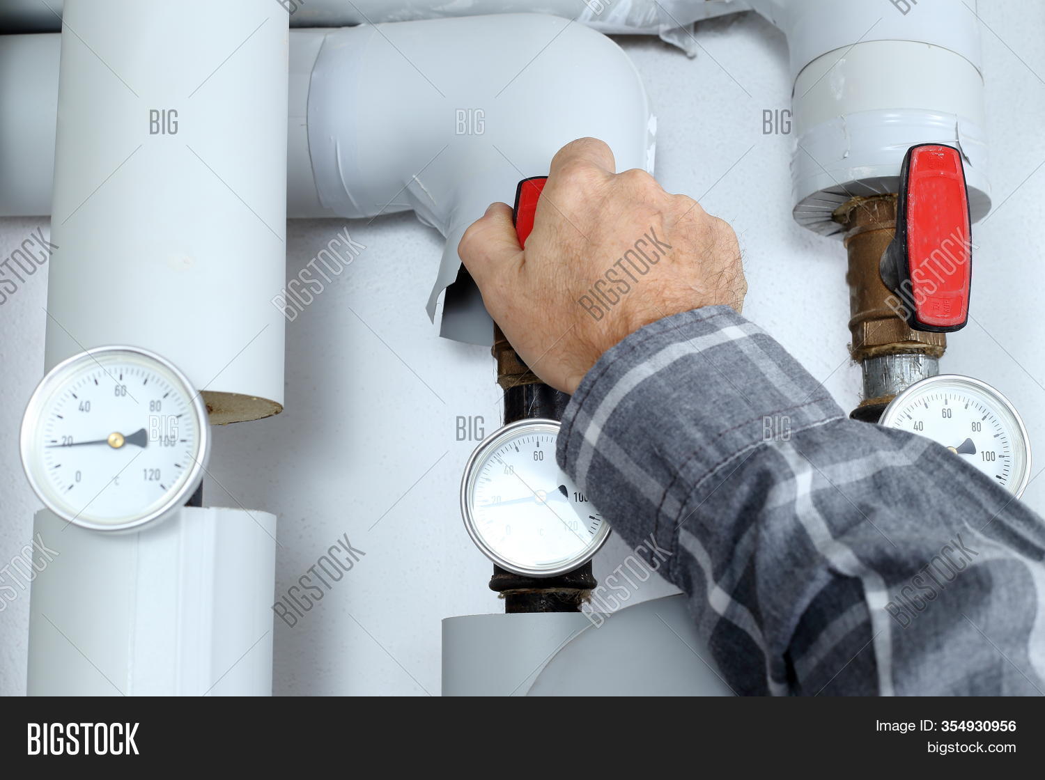 Worker Closing Valve Image & Photo (Free Trial) | Bigstock