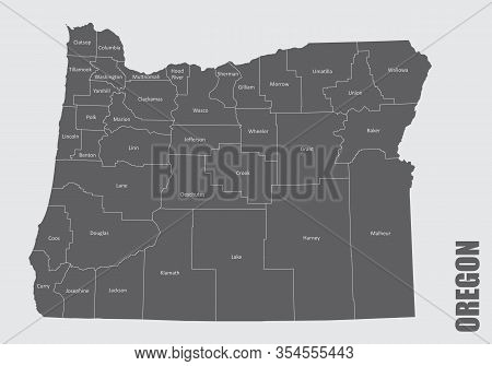Oregon State Counties Vector & Photo (Free Trial) | Bigstock