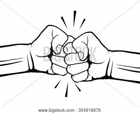Hand Drawn Two Fists Vector & Photo (Free Trial) | Bigstock