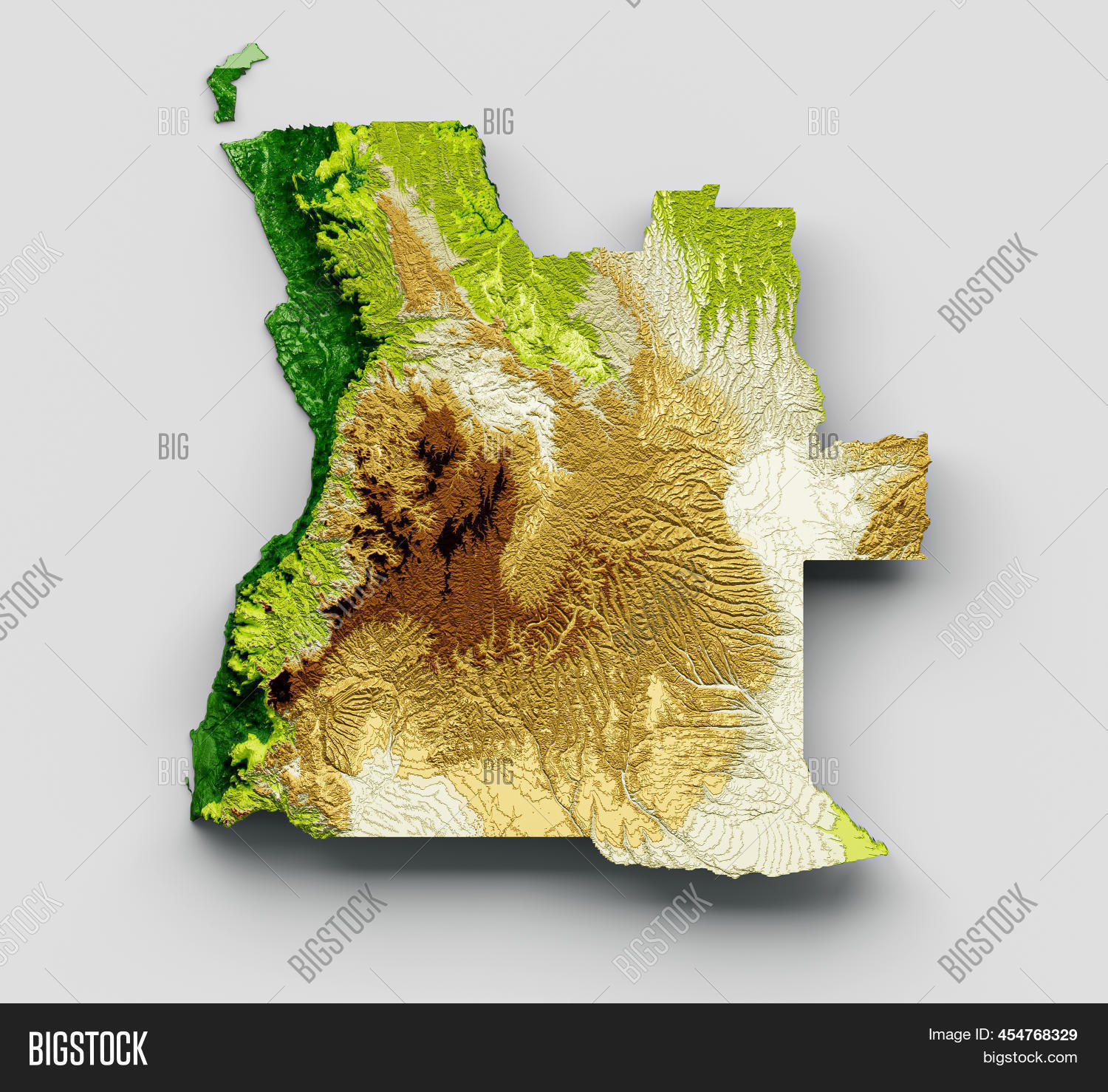 Angola Map Shaded Image & Photo (Free Trial) | Bigstock