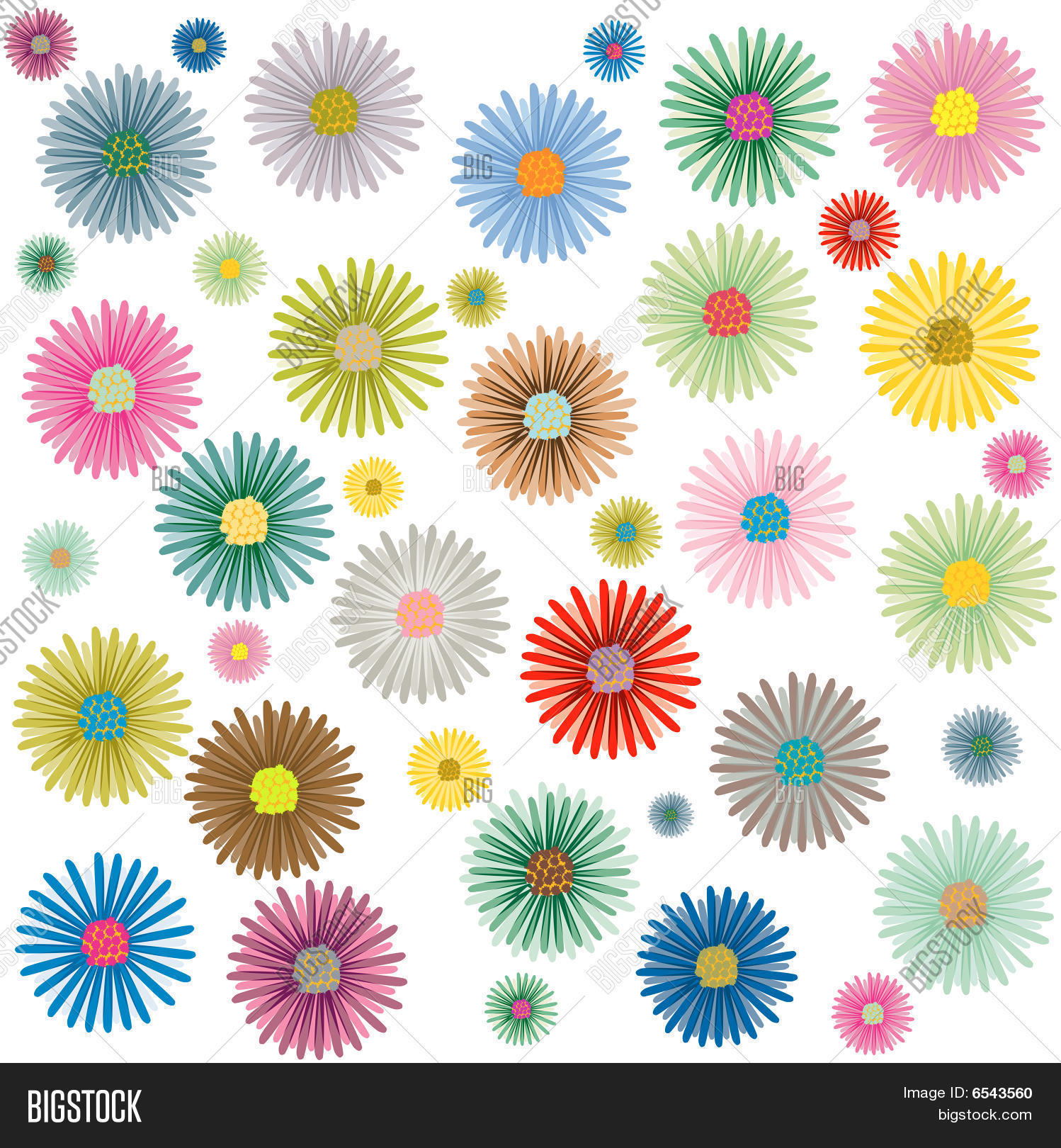 Colored Flowers Vector & Photo (Free Trial) | Bigstock