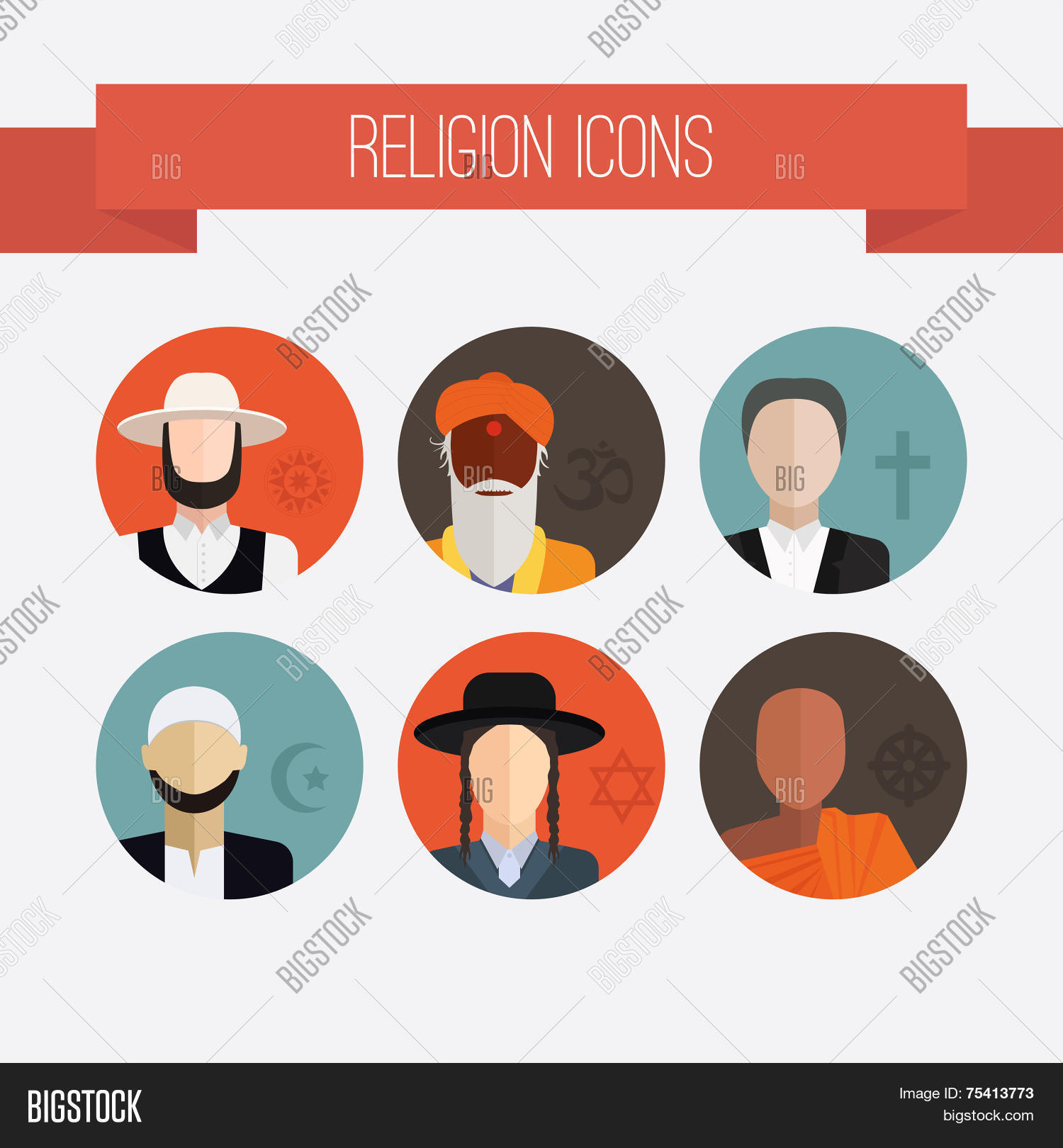 Religion People Icons Vector & Photo (Free Trial) | Bigstock