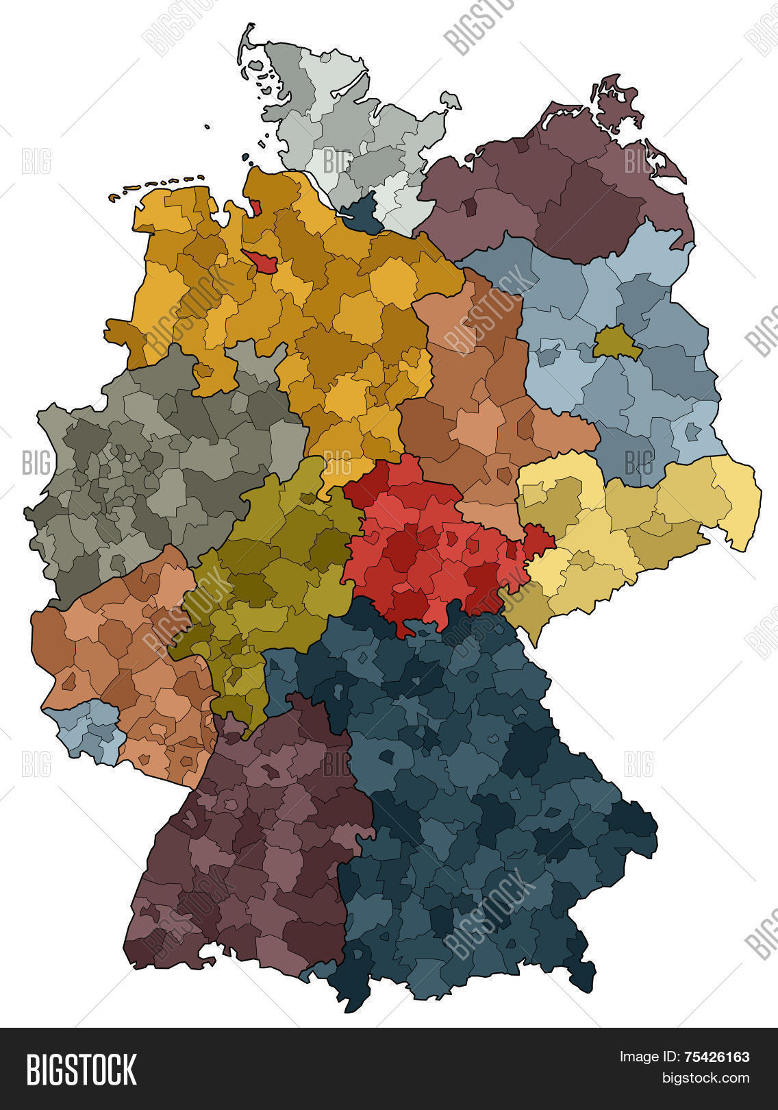 Germany Map - Vector & Photo (Free Trial) | Bigstock