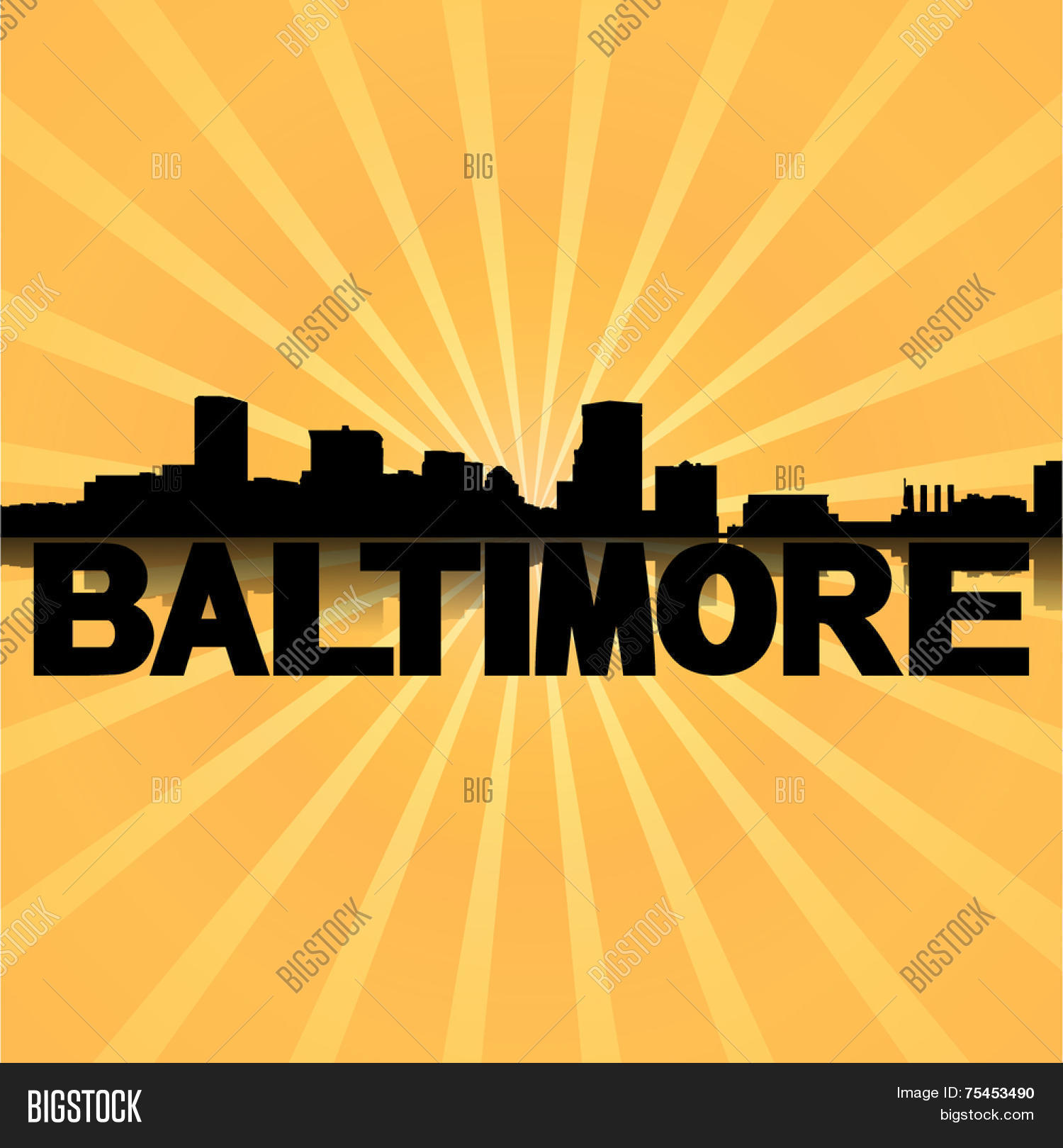 Baltimore Skyline Vector & Photo (Free Trial) | Bigstock