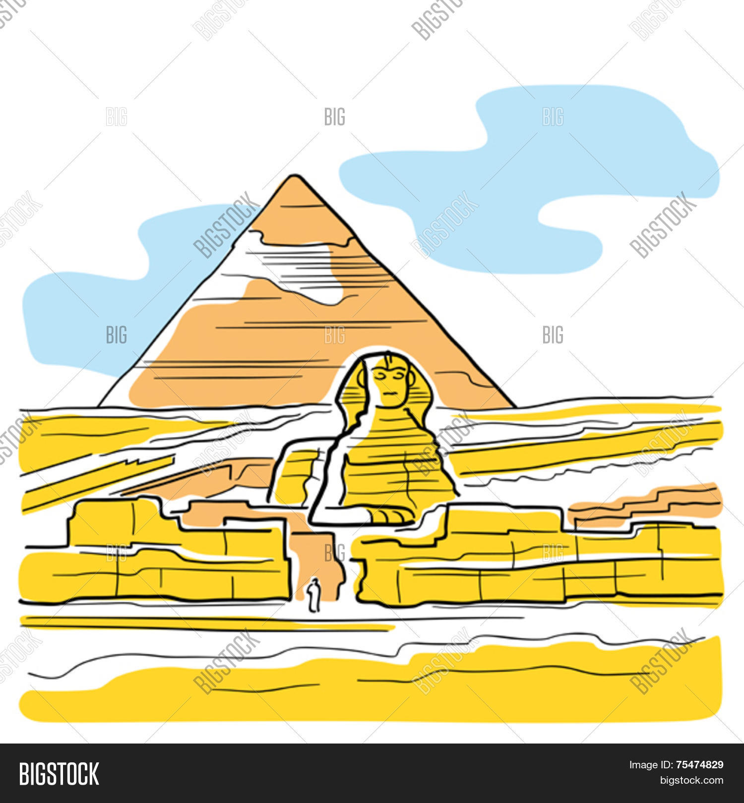 Sphinx Great Pyramid Vector & Photo (Free Trial) | Bigstock