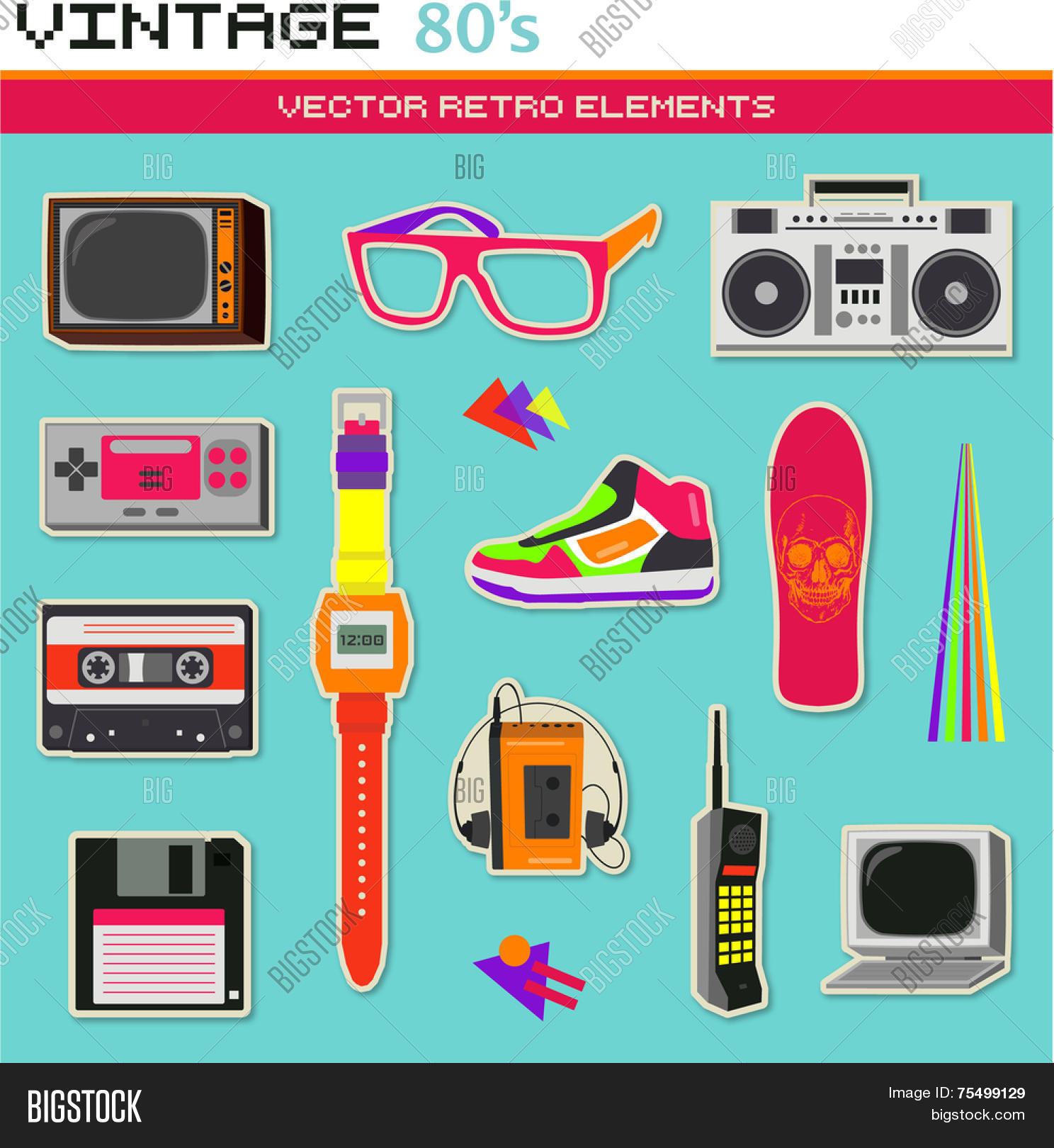 Vintage Retro 80's Vector & Photo (Free Trial) | Bigstock