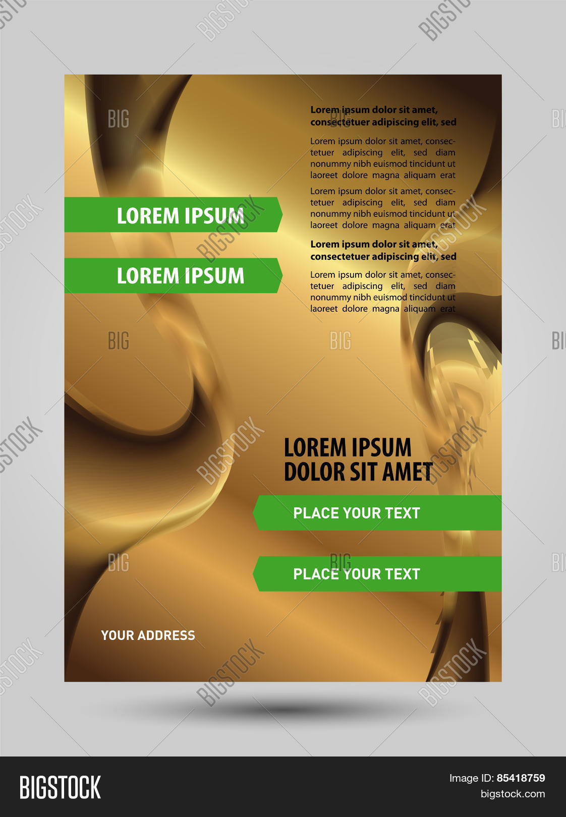Gold Business Flyer Vector & Photo (Free Trial) | Bigstock