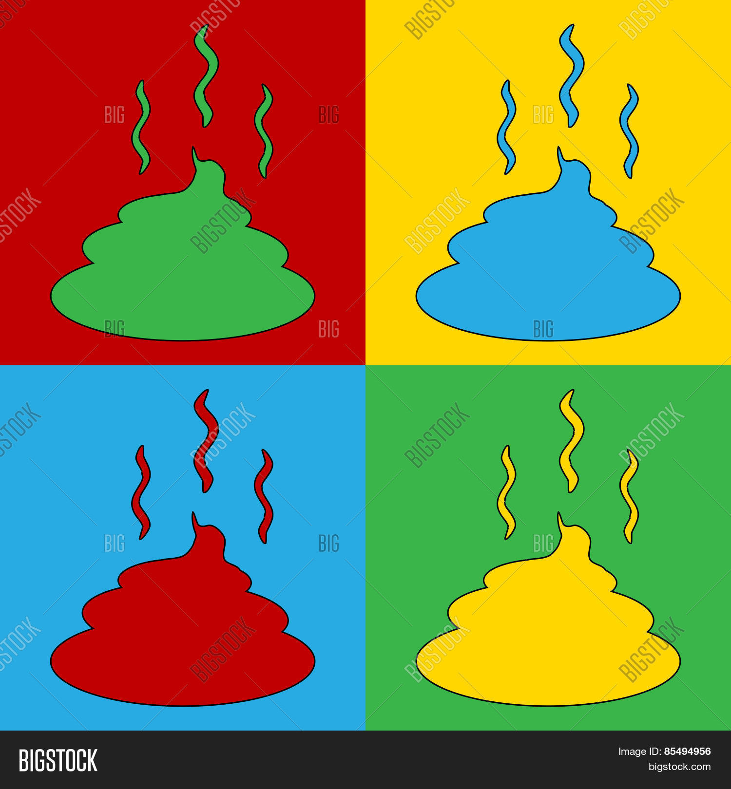 Pop Art Poop Symbol Vector & Photo (Free Trial) | Bigstock
