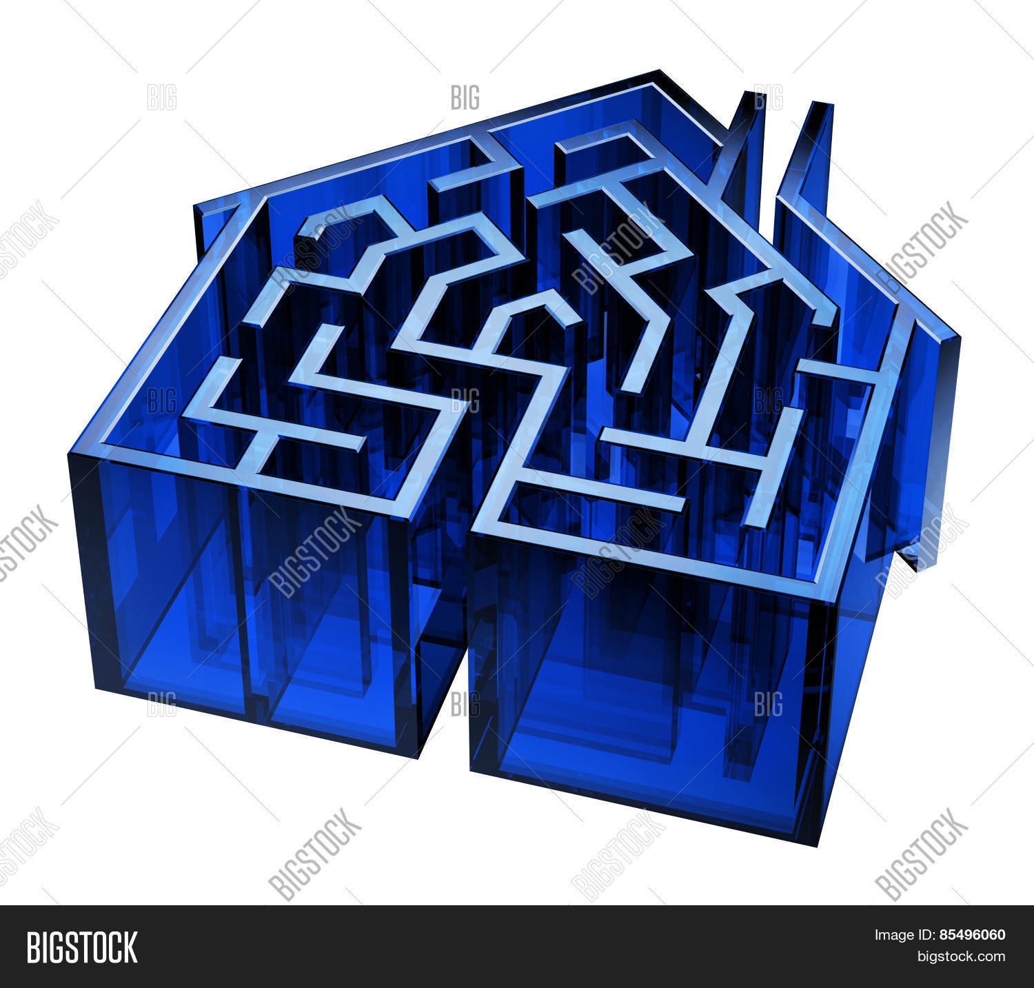 Blue Glass House Maze Image & Photo (Free Trial) | Bigstock