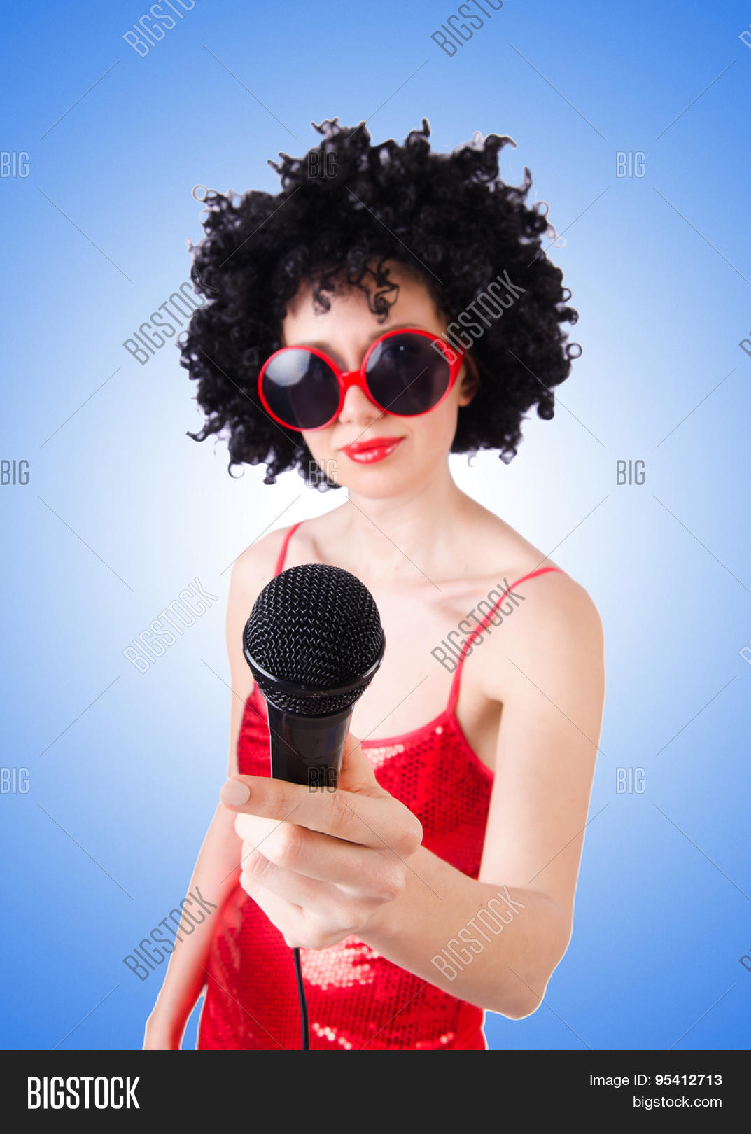 Pop Star Mic Red Dress Image & Photo (Free Trial) | Bigstock