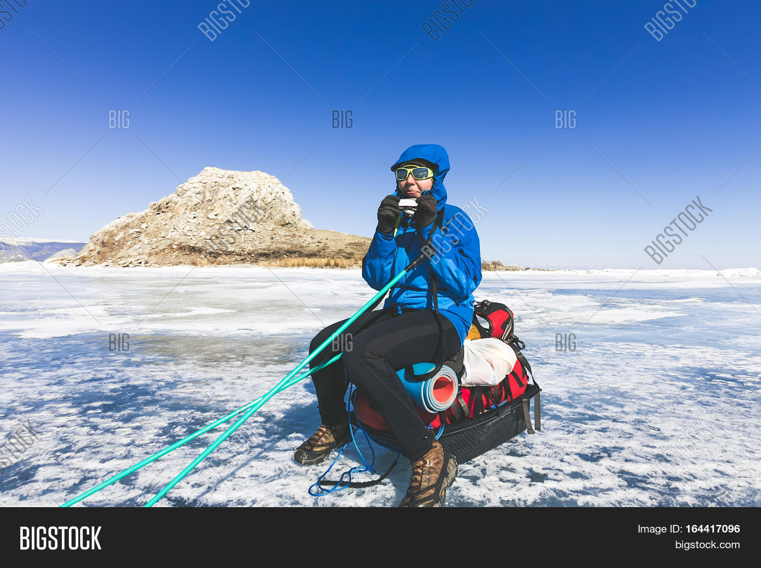 Girl Sledge Trekking Image & Photo (Free Trial) | Bigstock
