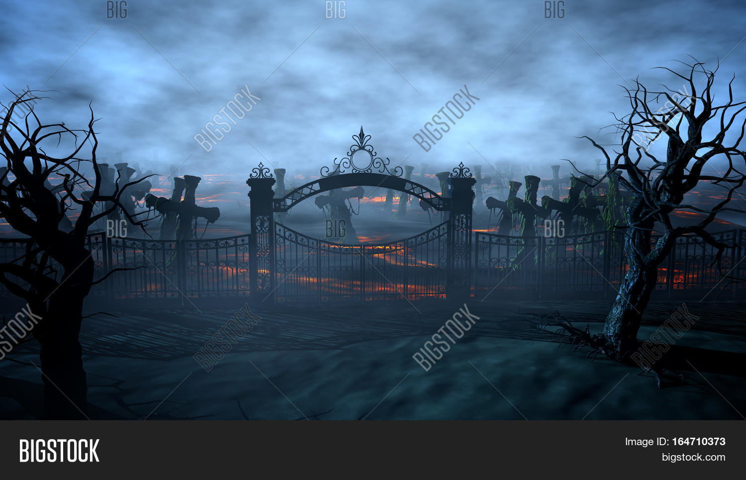 Horror Night Cemetery Image & Photo (Free Trial) | Bigstock