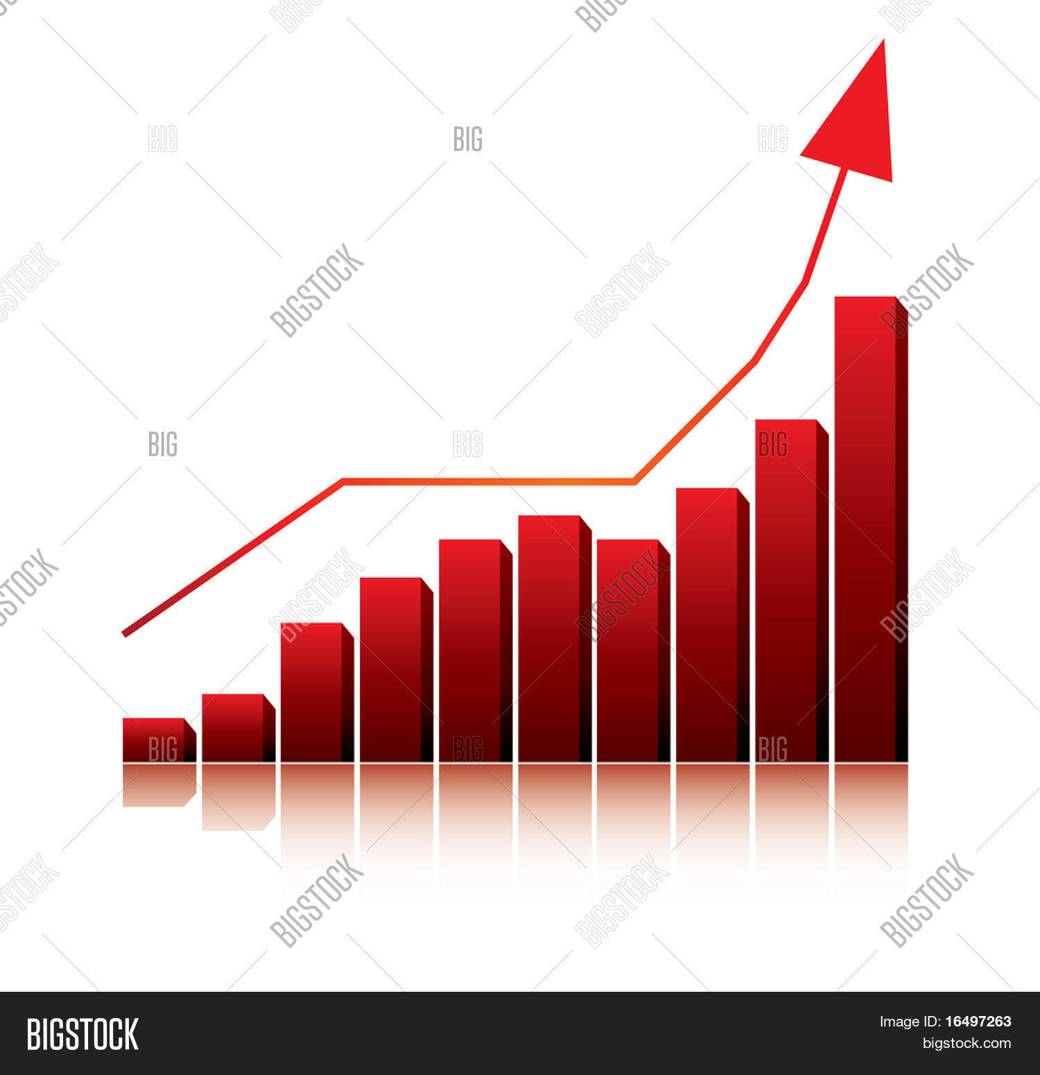 3d Graph Showing Rise Vector & Photo (Free Trial) | Bigstock
