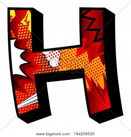 Letter H Filled Comic Vector & Photo (Free Trial) | Bigstock