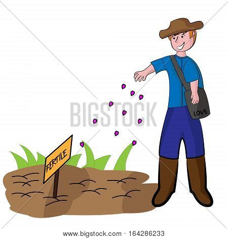 Young Farmer Seeding Vector & Photo (Free Trial) | Bigstock
