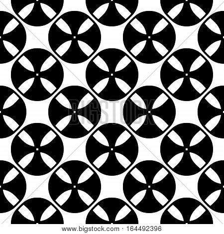 Vector seamless pattern, black & white abstract geometric texture ...