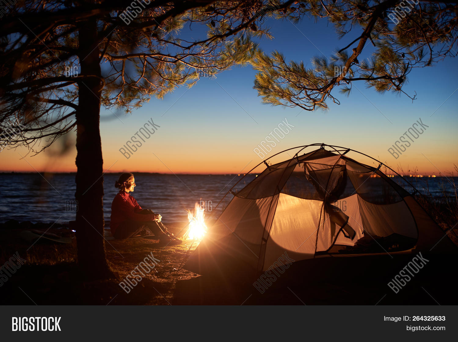 Night Camping Sea Image & Photo (Free Trial) | Bigstock