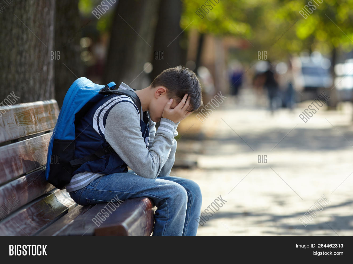 Schoolboy Crying Yard Image & Photo (Free Trial) | Bigstock