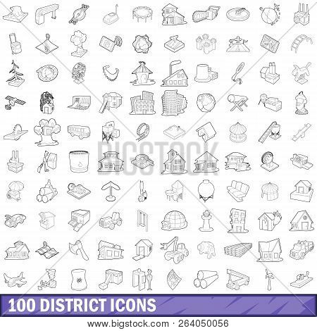 100 District Icons Set Image & Photo (Free Trial) | Bigstock