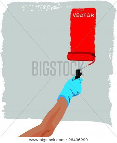 Hand Roller Dipped Vector & Photo (Free Trial) | Bigstock