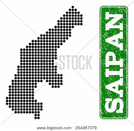 Dotted Map Saipan Vector & Photo (Free Trial) | Bigstock