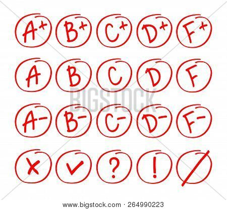 Grade Results Set. Vector & Photo (Free Trial) | Bigstock
