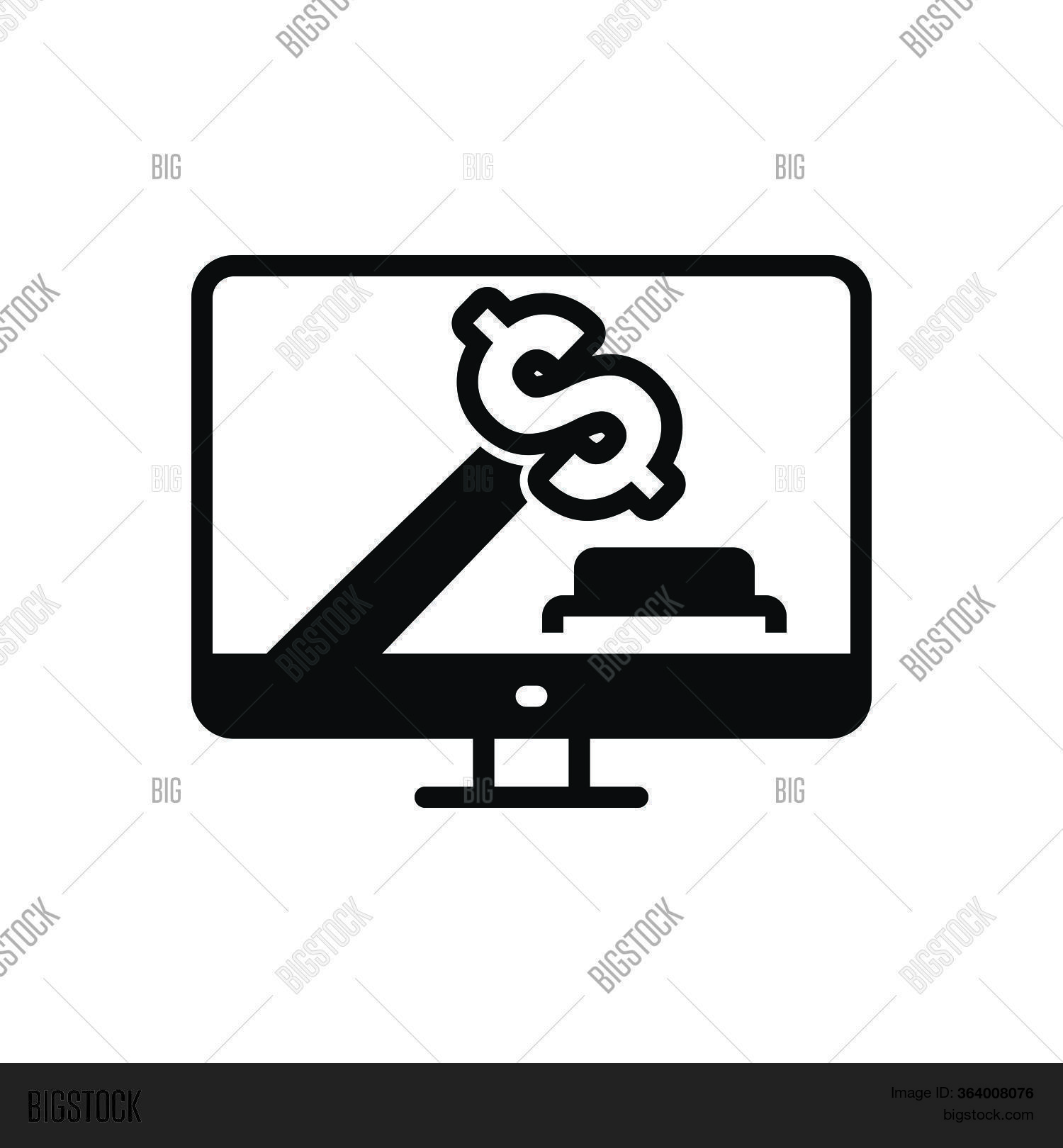 Black Solid Icon Bid Vector & Photo (Free Trial) | Bigstock