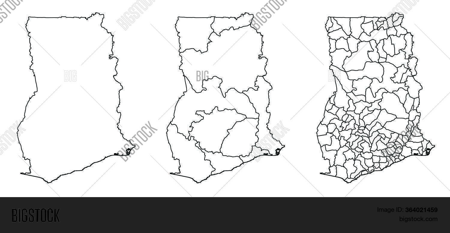 Ghana Outline Map Vector & Photo (Free Trial) | Bigstock
