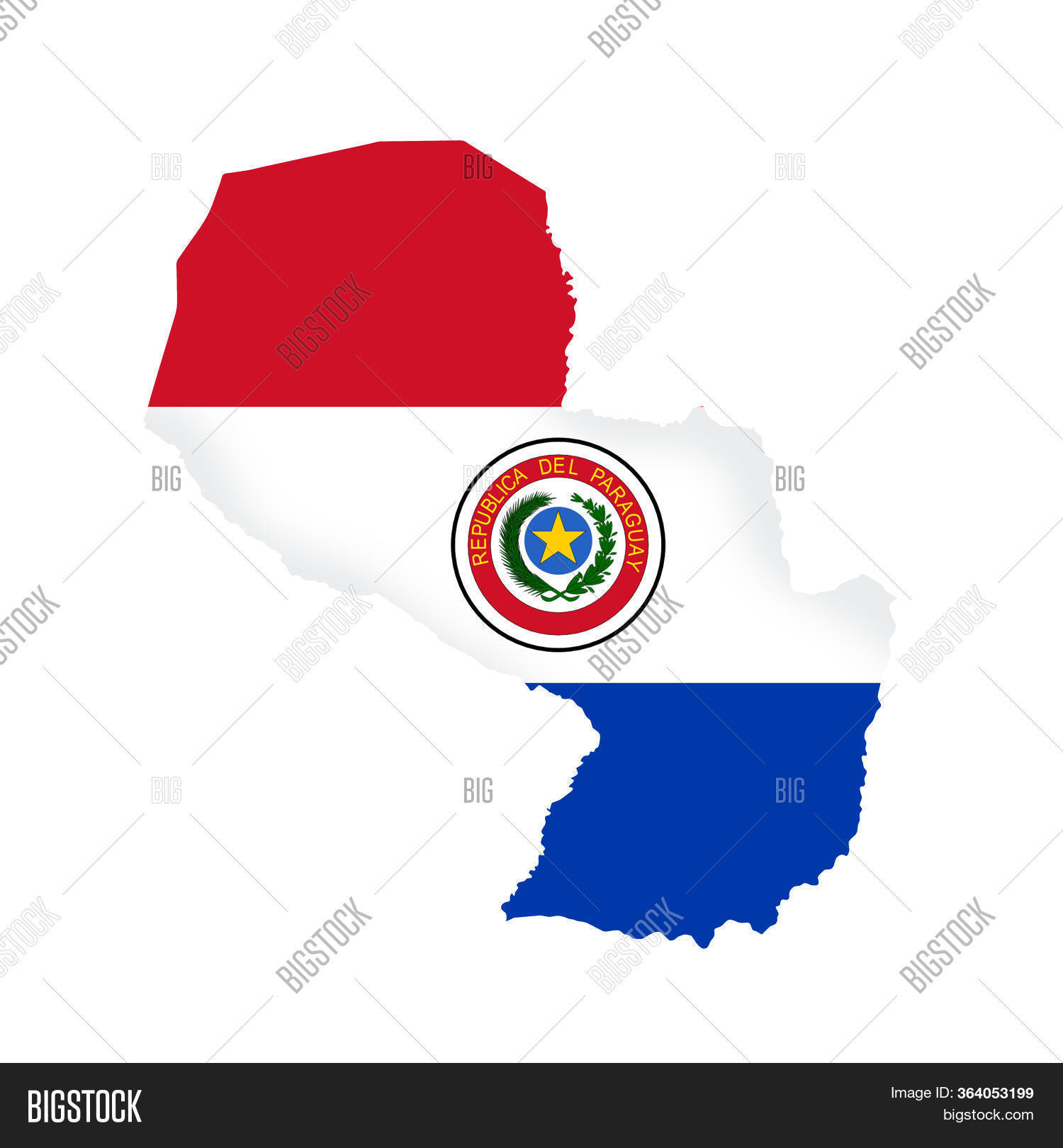 Paraguay Flag Map. Image & Photo (Free Trial) | Bigstock