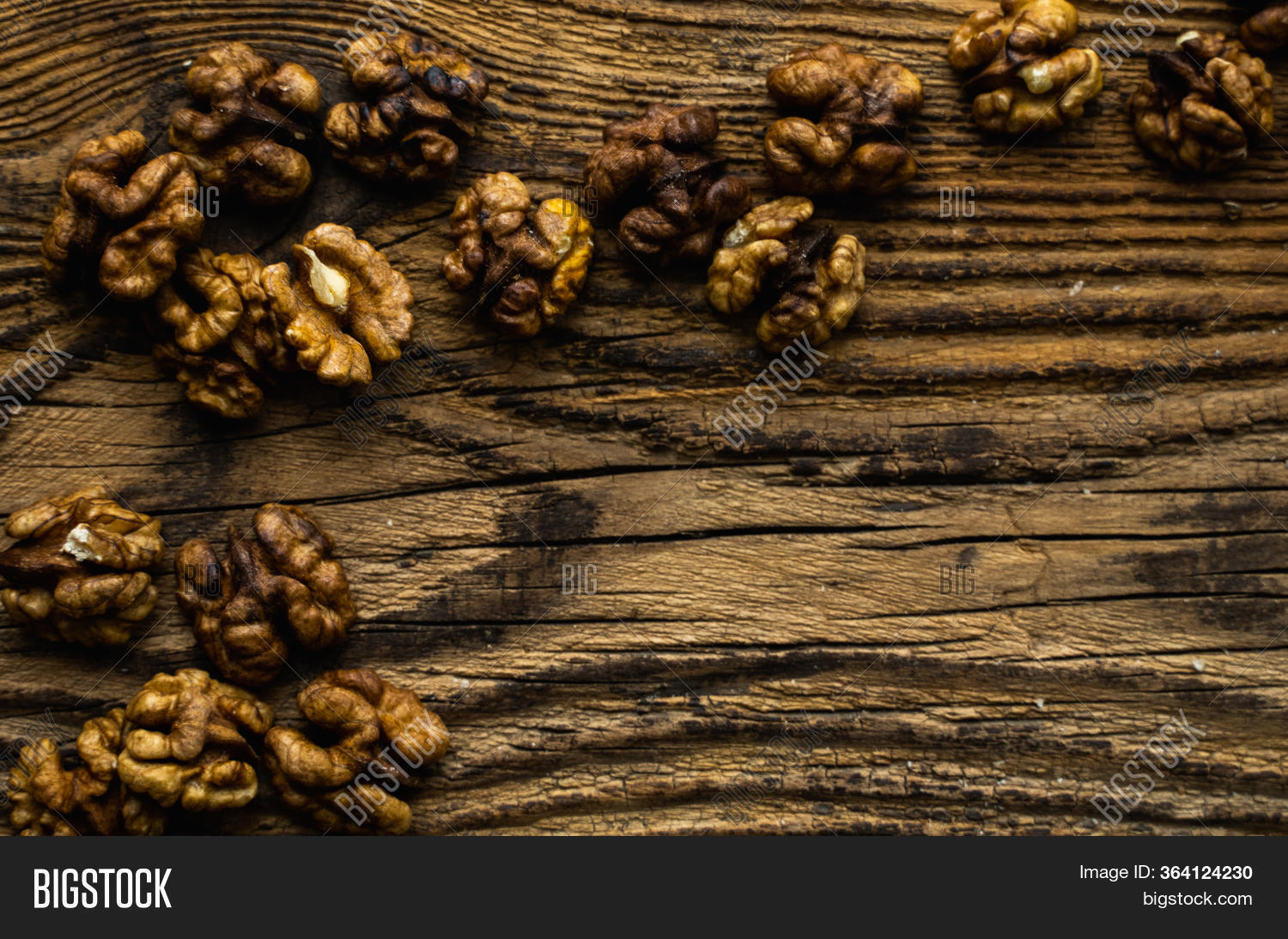 Walnut Scattered On Image & Photo (Free Trial) | Bigstock