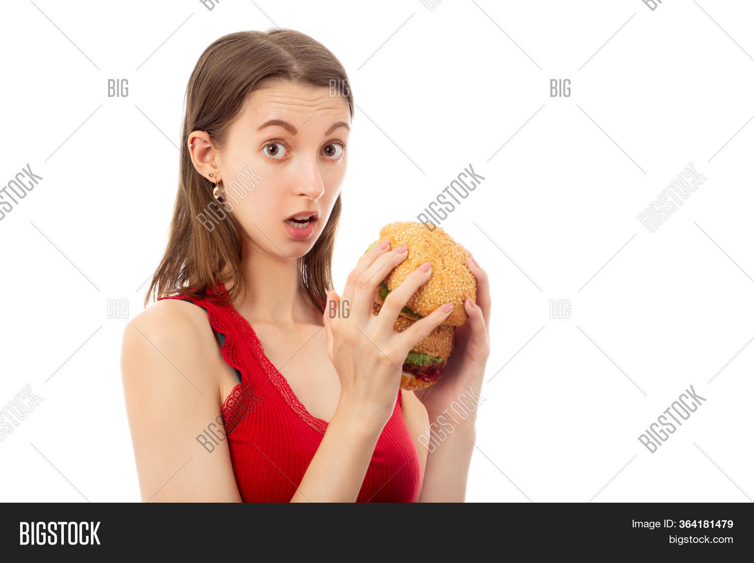 Happy Young Woman Eats Image & Photo (Free Trial) | Bigstock