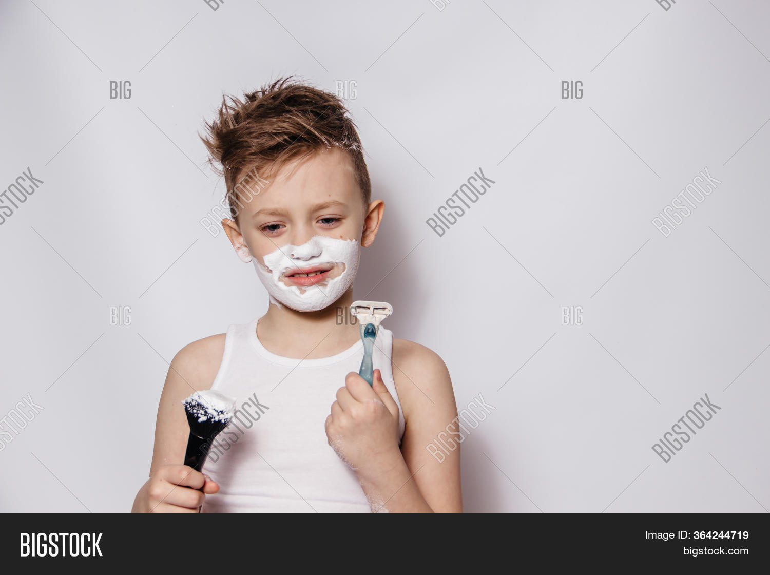 Boy Learns Shave, Image & Photo (Free Trial) | Bigstock