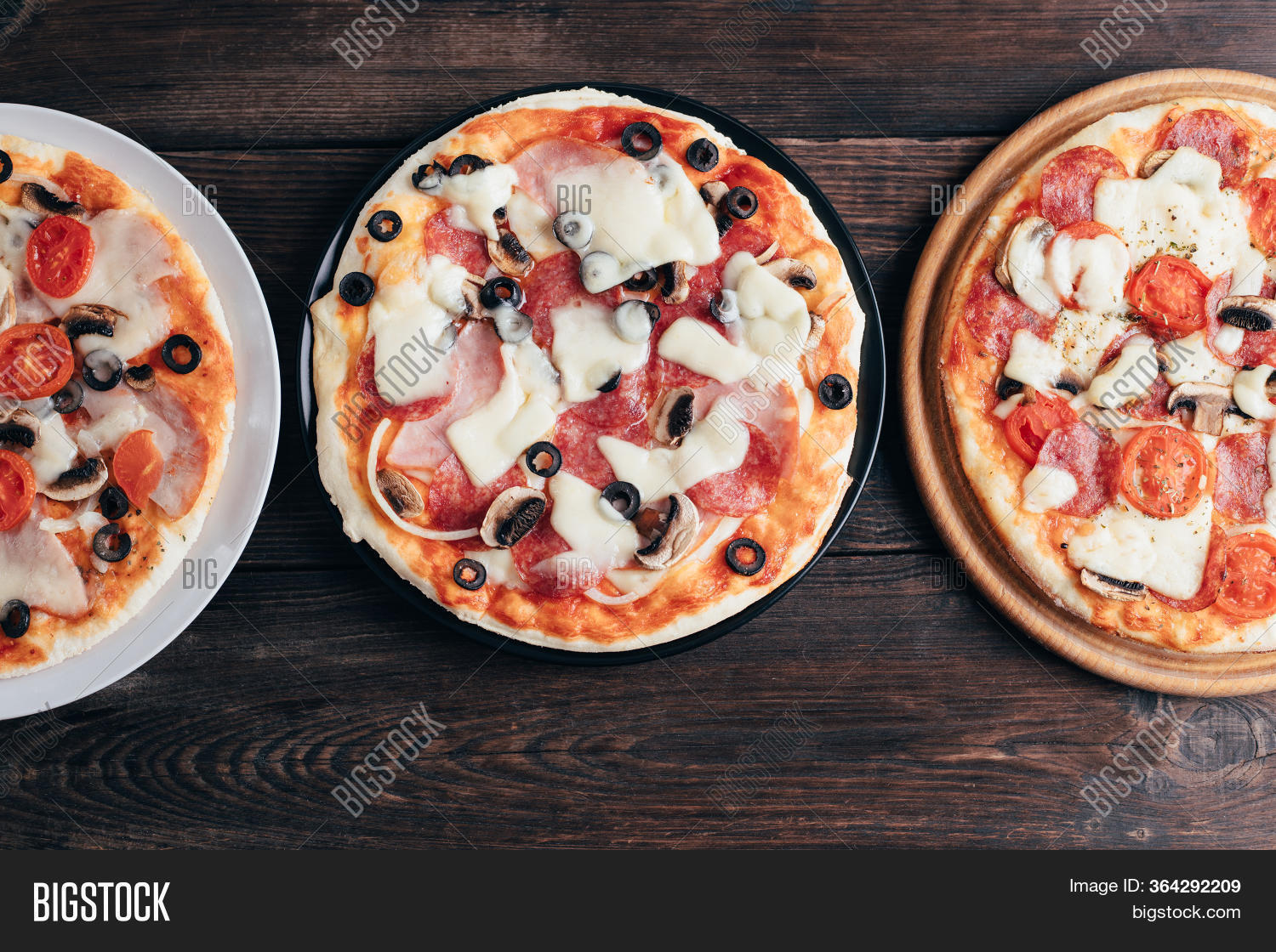 Three Different Pizza Image & Photo (Free Trial) | Bigstock