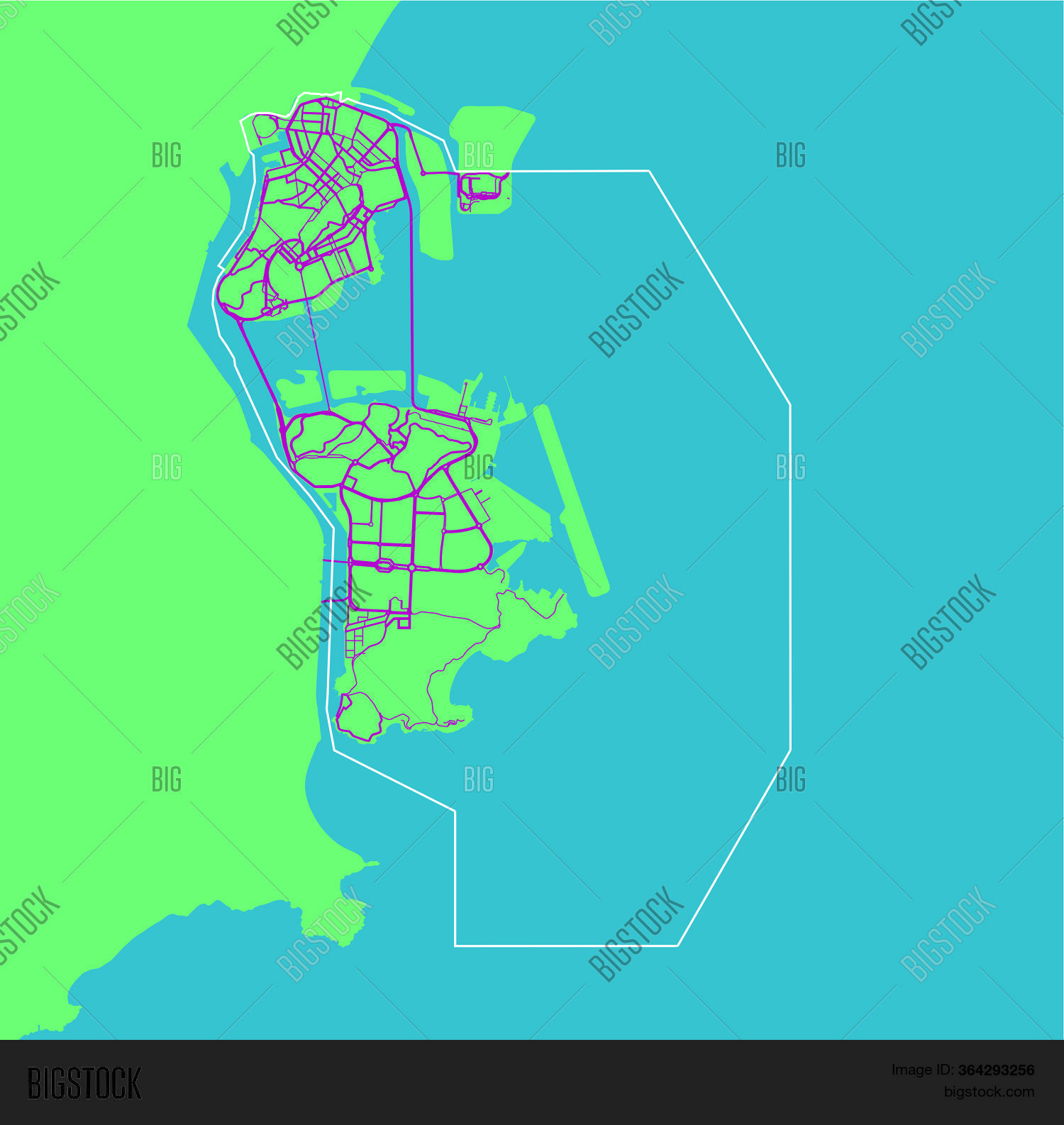 Vector Map Macau Vector & Photo (Free Trial) | Bigstock