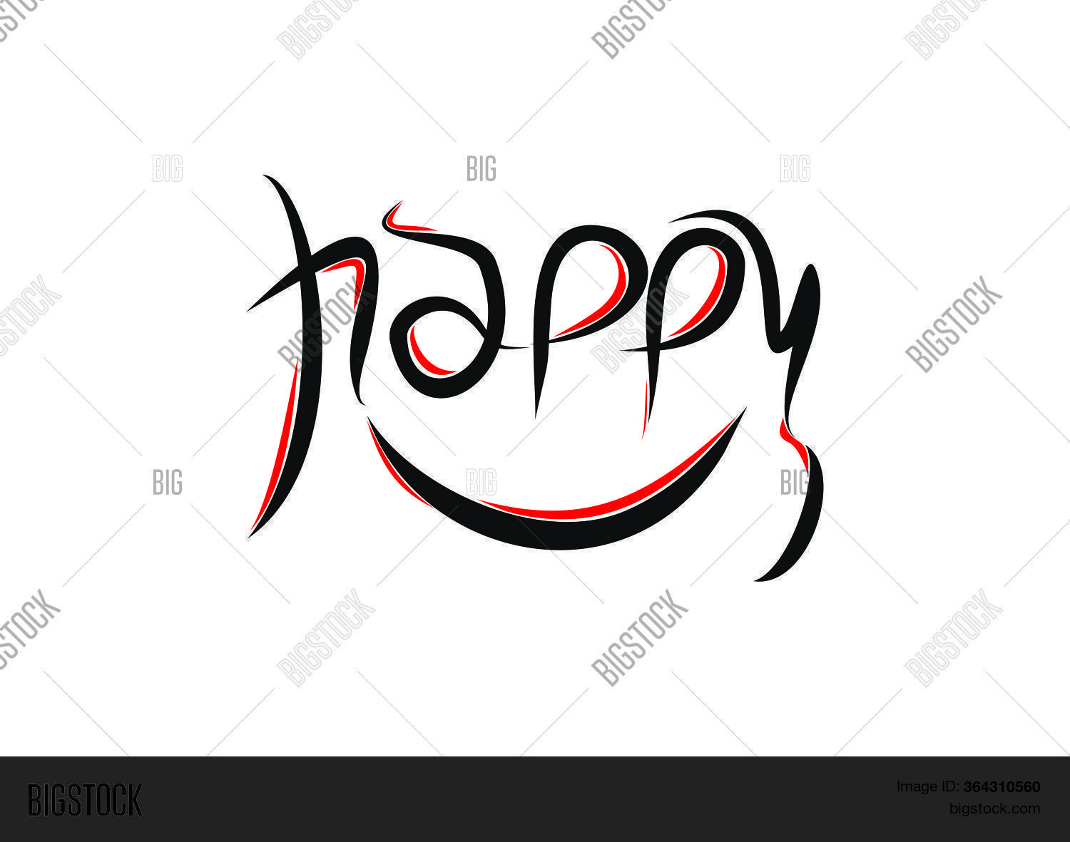 Happy Lettering Text Vector & Photo (Free Trial) | Bigstock