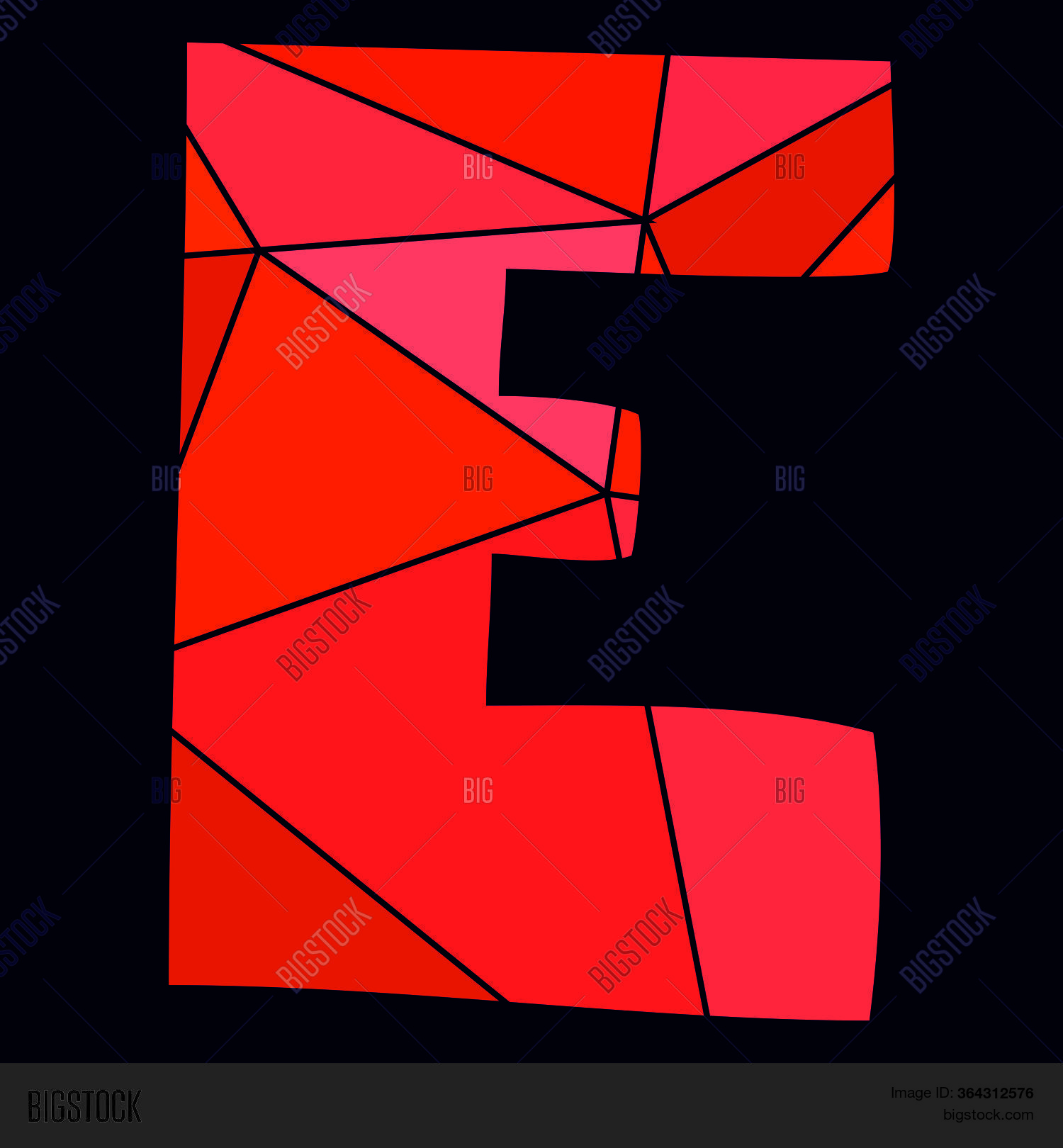 E Red Alphabet Vector Vector & Photo (Free Trial) | Bigstock