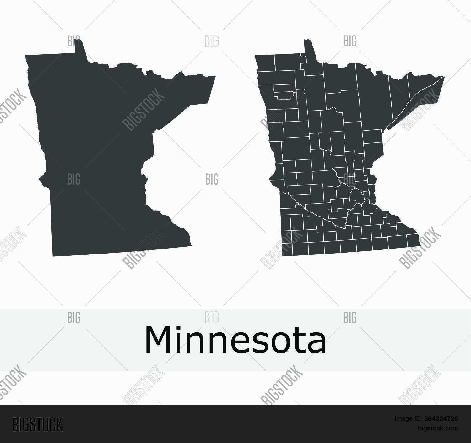 Minnesota Maps Vector Vector & Photo (Free Trial) | Bigstock