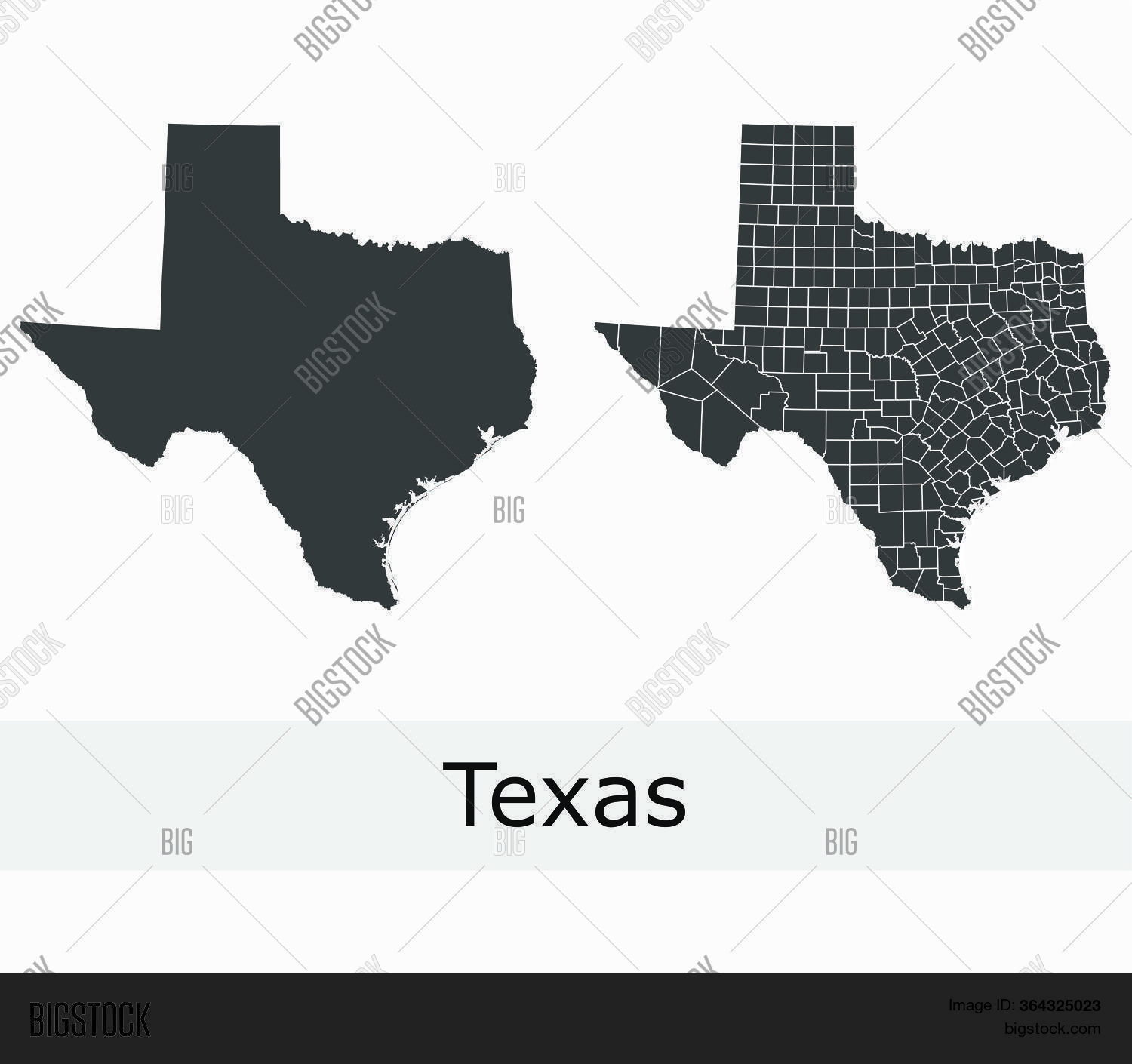 Texas Maps Vector Vector & Photo (Free Trial) | Bigstock