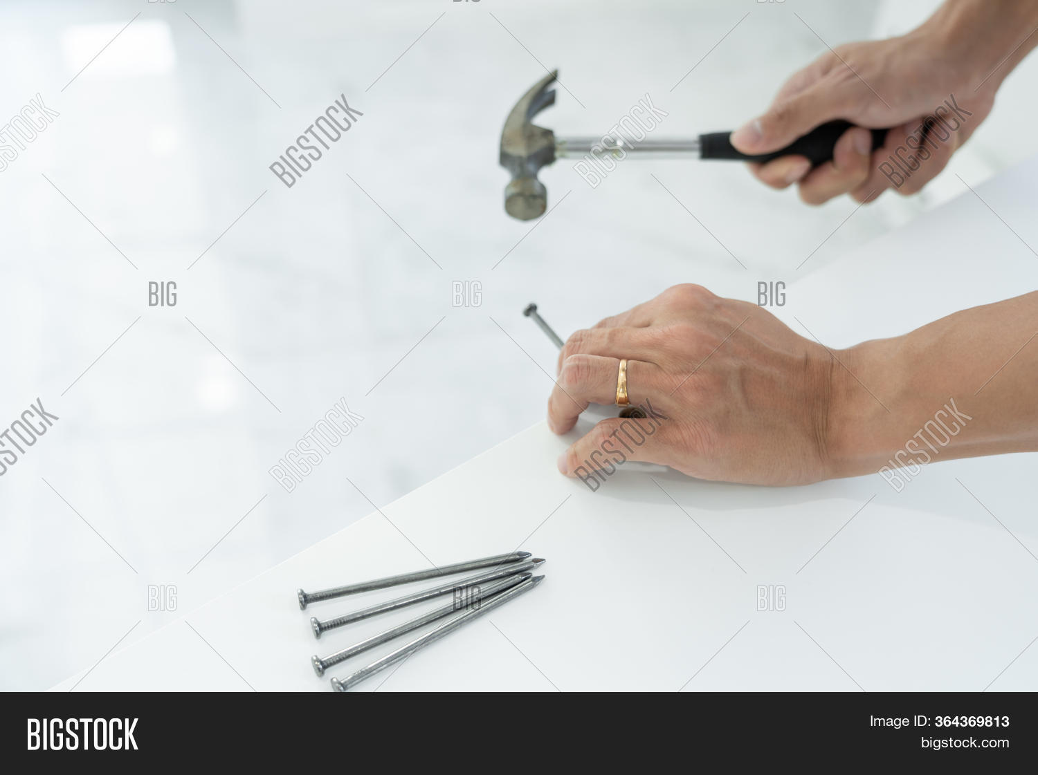 Handyman Hammering Image & Photo (Free Trial) | Bigstock