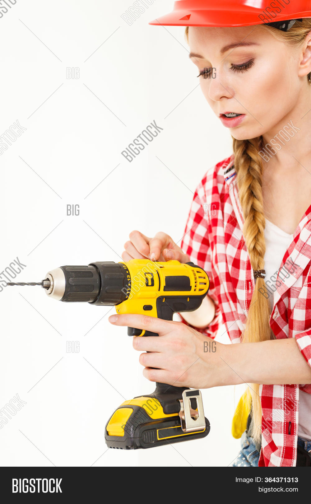 Woman Using Drill On Image & Photo (Free Trial) | Bigstock