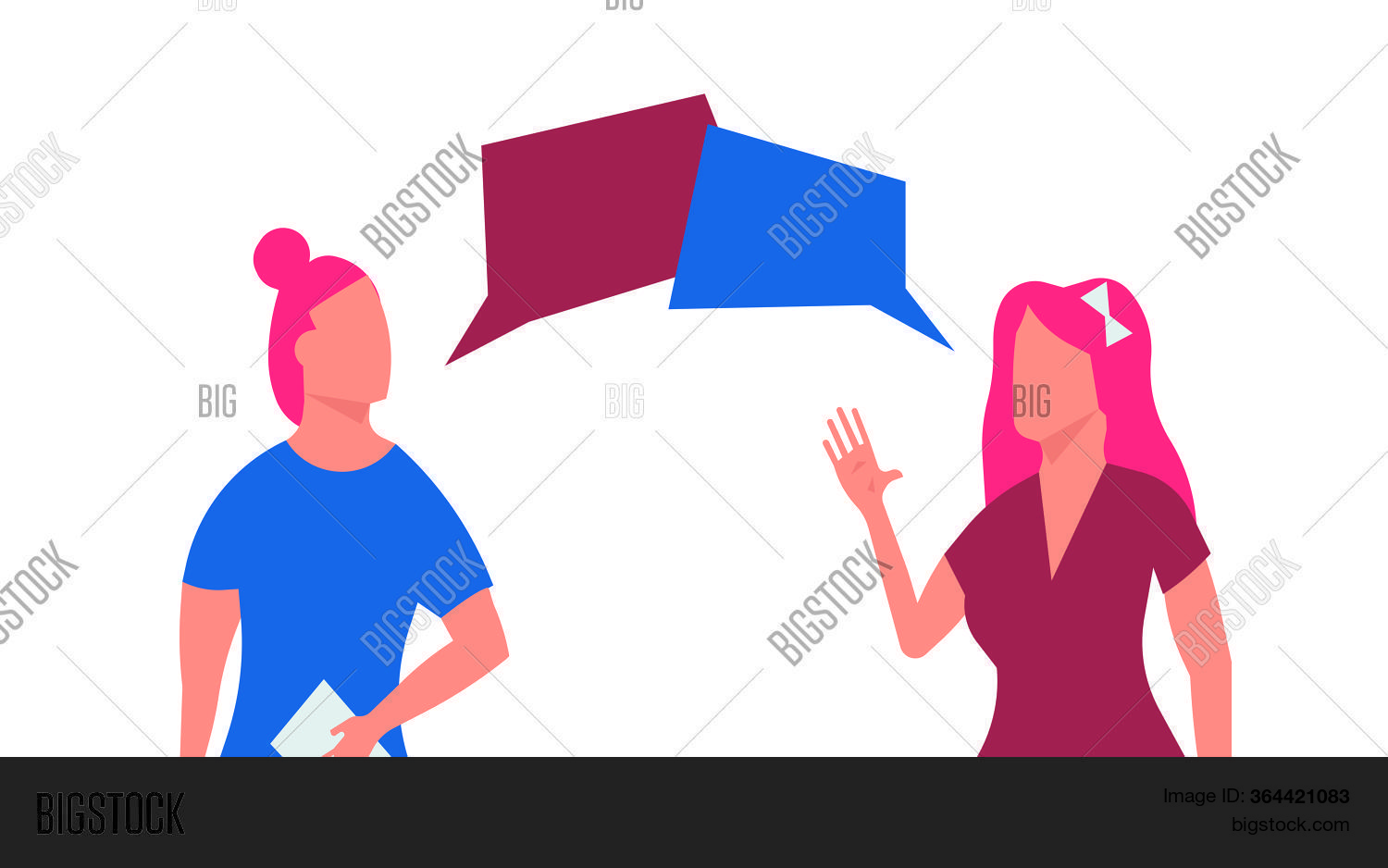 Two Women Talking Vector & Photo (Free Trial) | Bigstock